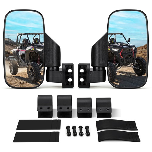 Rear View Mirror Side Mirrors 1.75" 2" Roll Bar For Polaris RZR Yamaha ...