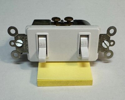 Leviton 5634-W Two Single Pole Decora Toggle Switches White 15A New ...