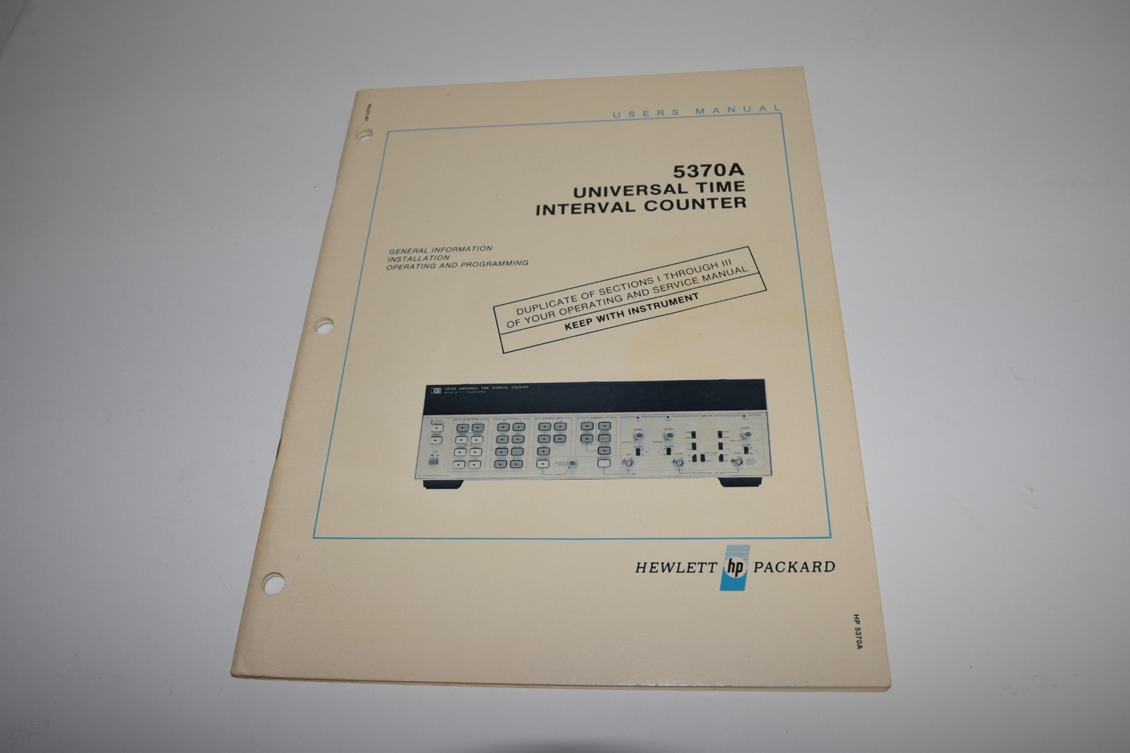 HP Hewlett Packard 5370A Universal Time Interval Counter Front Panel ...