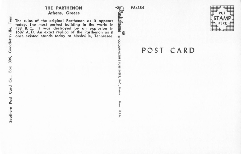 Parthenon Athens Greece Ruins Vintage Postcard | eBay