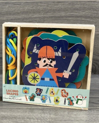 Lacing Shapes 8 Piece Viking Knight Characters 8 Shapes 5 Laces Sealed ...