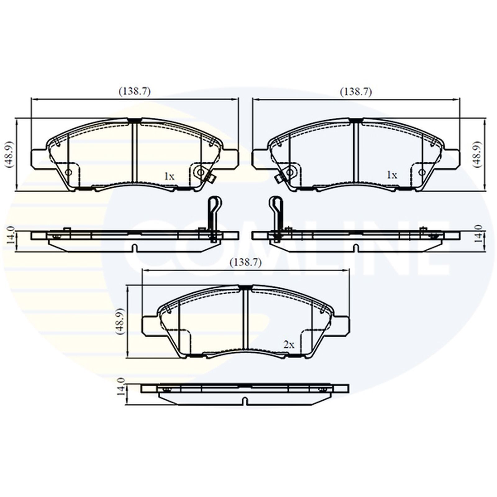 Brake Pads Set For Nissan Tiida C11X 1.8 Front Comline AY040NS140 D1060 ...