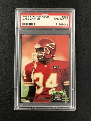 PSA 10 1992 Stadium Club #689 Dale Carter Kansas City Chiefs GEM MINT ...