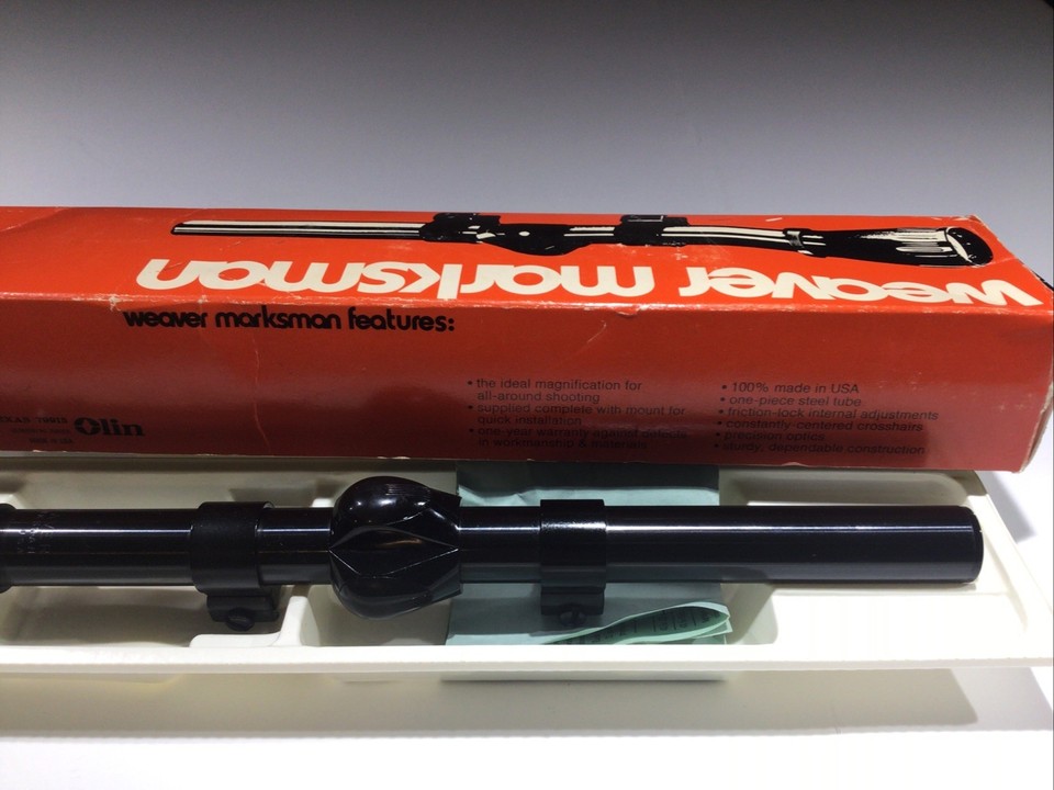 Vintage Weaver Marksman Rifle Scope 3/4" X 4XW, With Box | eBay