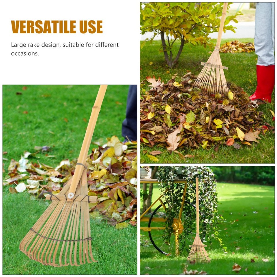 2 Pieces Gardening Bamboo Rake Hand for Leaves Child Yard | eBay