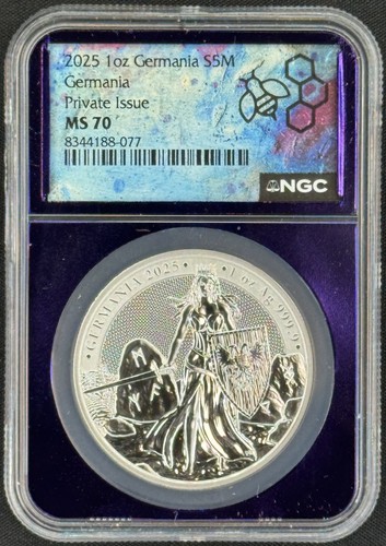 2025 1 oz Germania Silver Gemini 5 Mark Private Issue NGC MS 70 | eBay