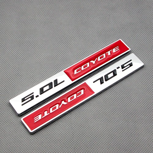 2Pcs 5.0L Coyote V8 Metal Badge 3D Chrome GT Engine Emblem Car Sticker ...