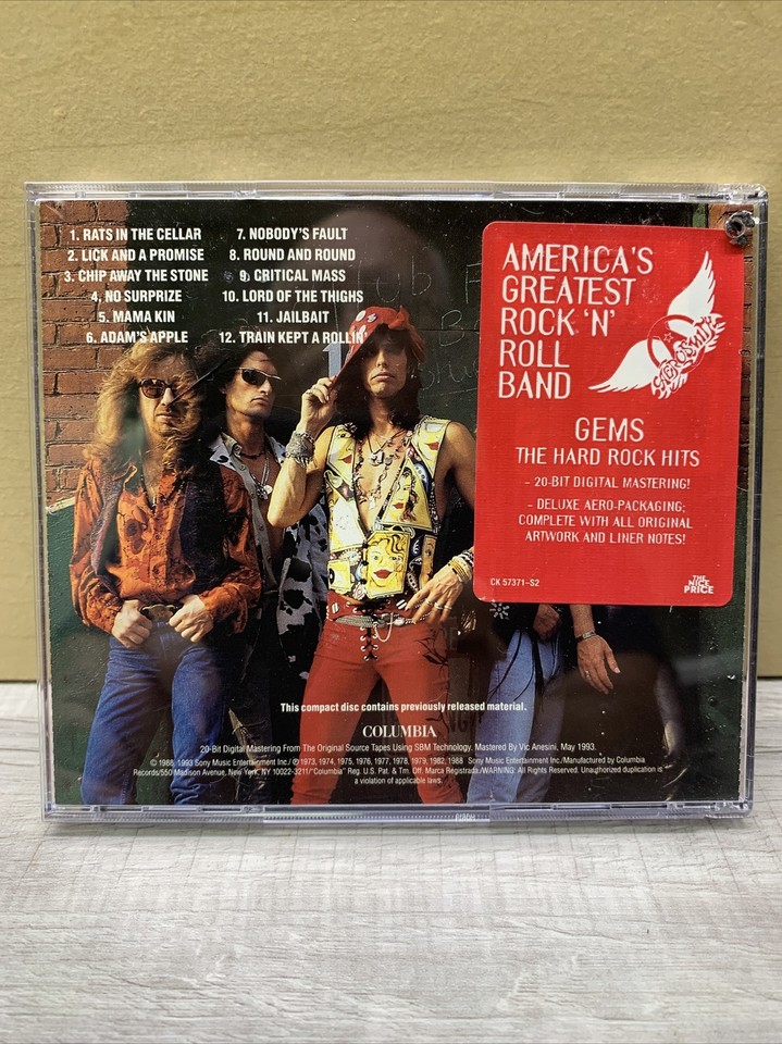 Gems by Aerosmith (CD, Aug-1993, Columbia (USA)) No Scratches B19 ...