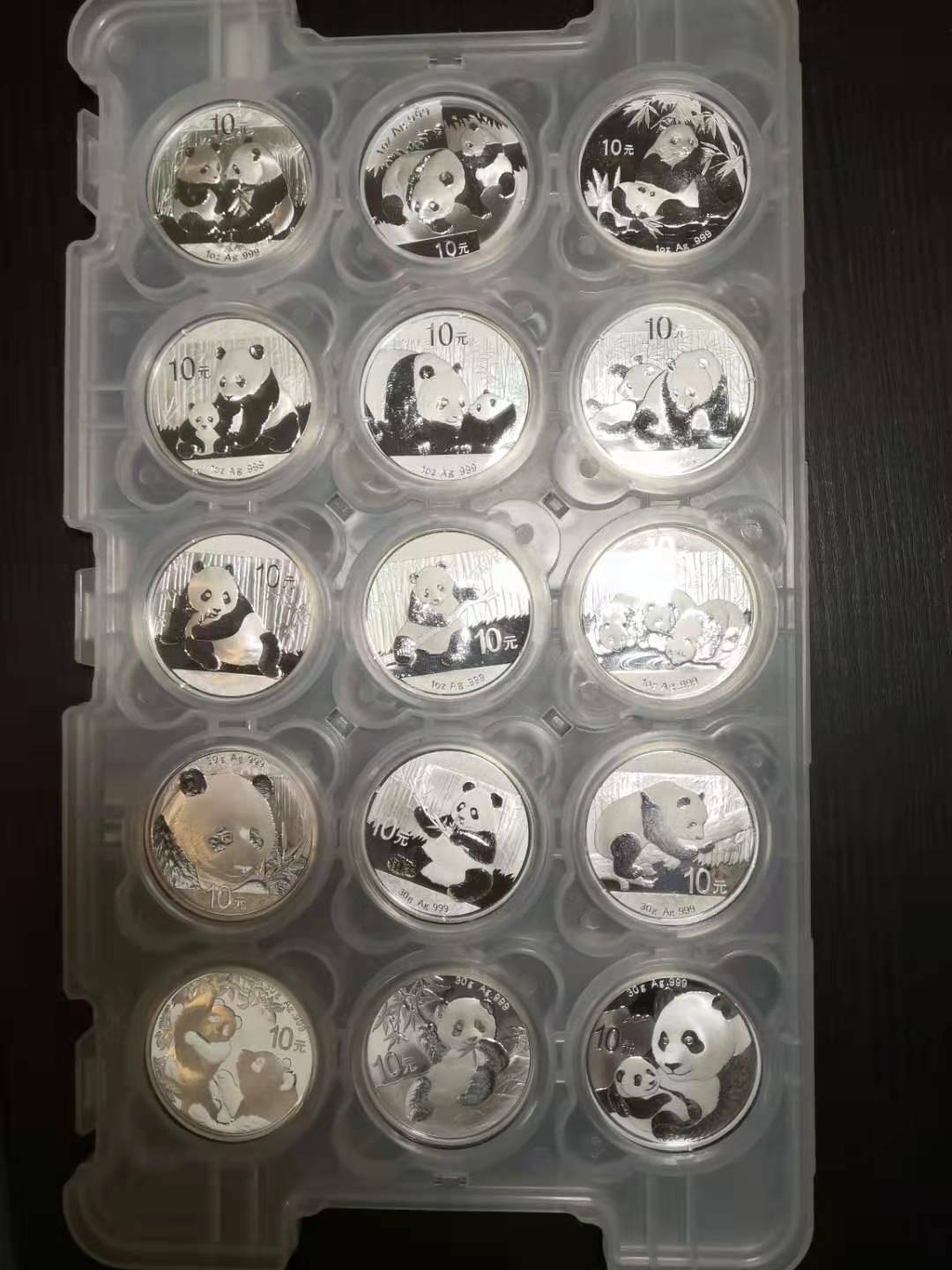 Silver Panda Set of 15 Coins In Pad: Year 2007-2021 Lot 15 (~15 oz) | eBay