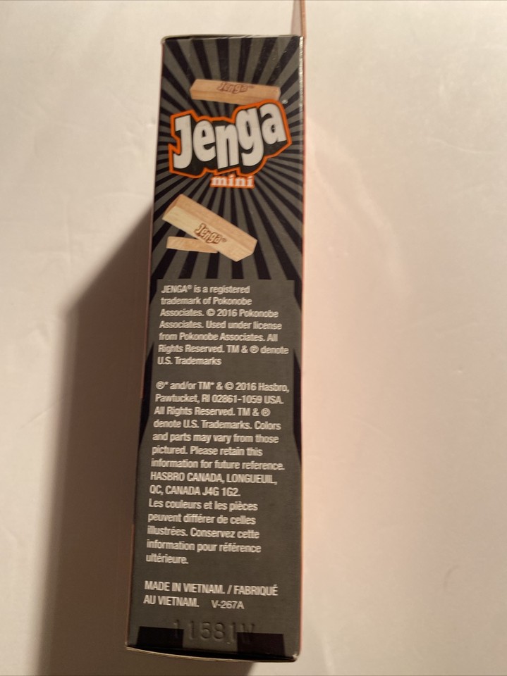 Jenga 6" Mini Game Hardwood Blocks Pocket-Sized Family Party Hasbro zac ...