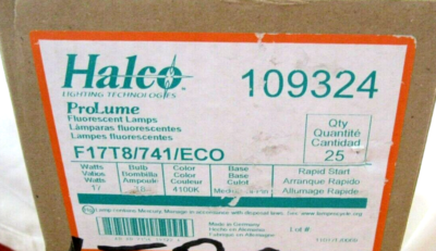 HALCO F17T8/741/ ECO 17W Fluorescent Tube Lamp Bulb 4100K 24" 2FT 1 ...