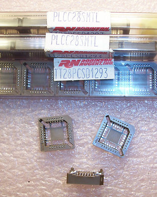 QTY (28) 28 PIN SMD PLCC IC SOCKETS PLCC28-SMTL ROBINSON NUGENT 1 TUBE ...