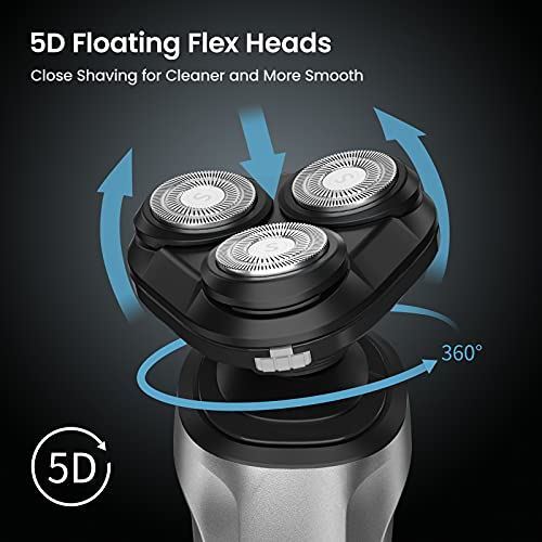 SweetLF 3 in 1 Electric Razor for Men Metal Body 5D Rotary Electric ...
