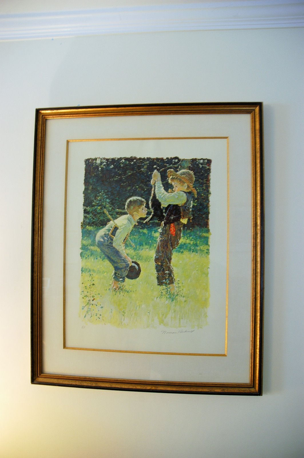 Norman Rockwell signed lithograph Dead Cat from Tom Sawyer Suite | eBay