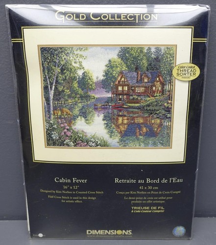 Dimensions 35183 CABIN FEVER 16x12 GOLD COLLECTION Counted Cross Stitch ...