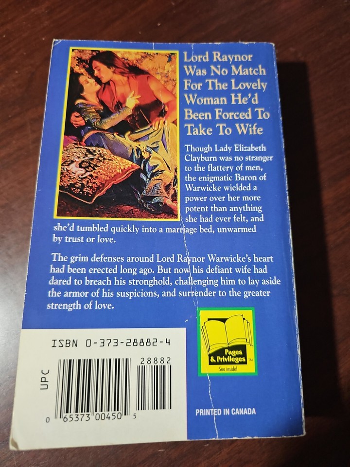 Velvet Bond - Catherine Archer - 1995 Harlequin Historical Romance ...