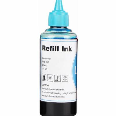 100 ml (4 oz) Premium cyan refill ink for all hp epson eco tank ...