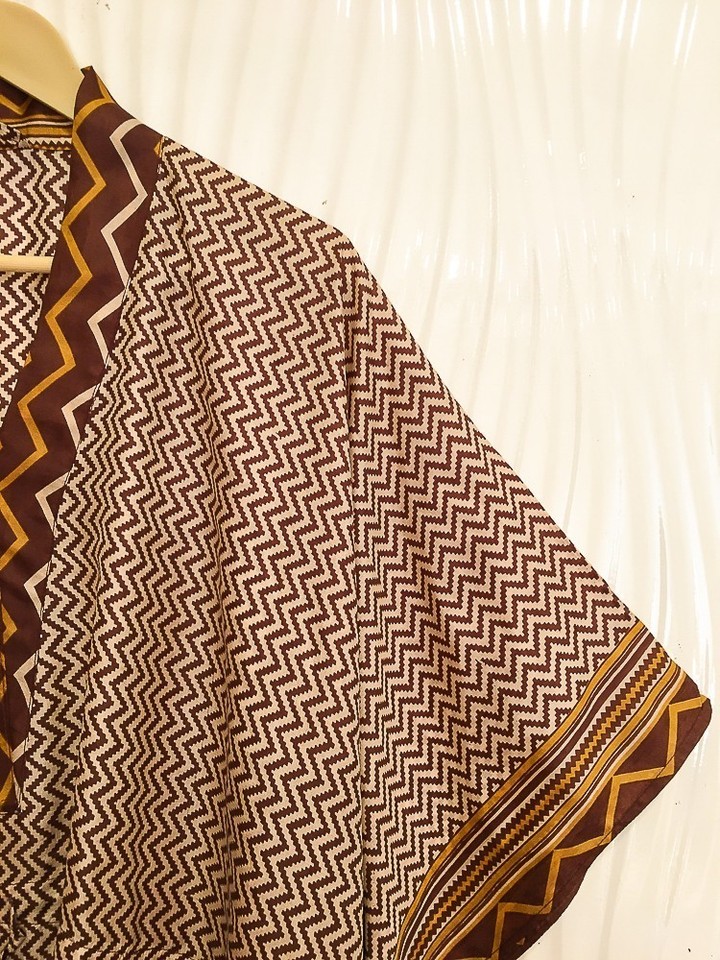 Pure Silk Kaftan Beige & Brown Robe Dress Long Woman Gown Maxi Tunic ...
