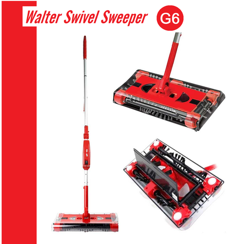 New Walter Swivel Sweeper G6 Vacuum Cleaner Red with Back Saver Elbow ...