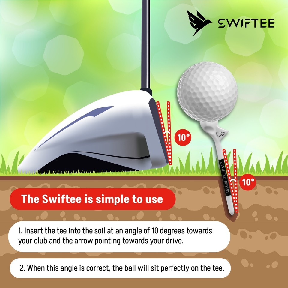 SWIFTEE Premium 10 Degree Golf Tees Tee for Driver or Iron - Orange ...