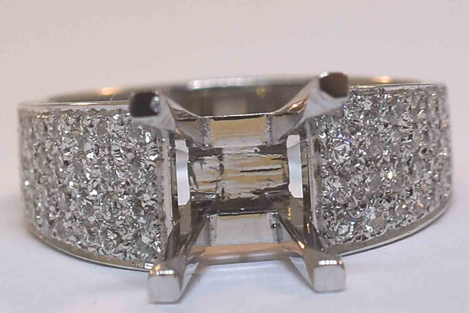 14K WHITE GOLD - PAVE DIAMOND ENGAGEMENT RING REMOUNT SIZE 5.5 | eBay