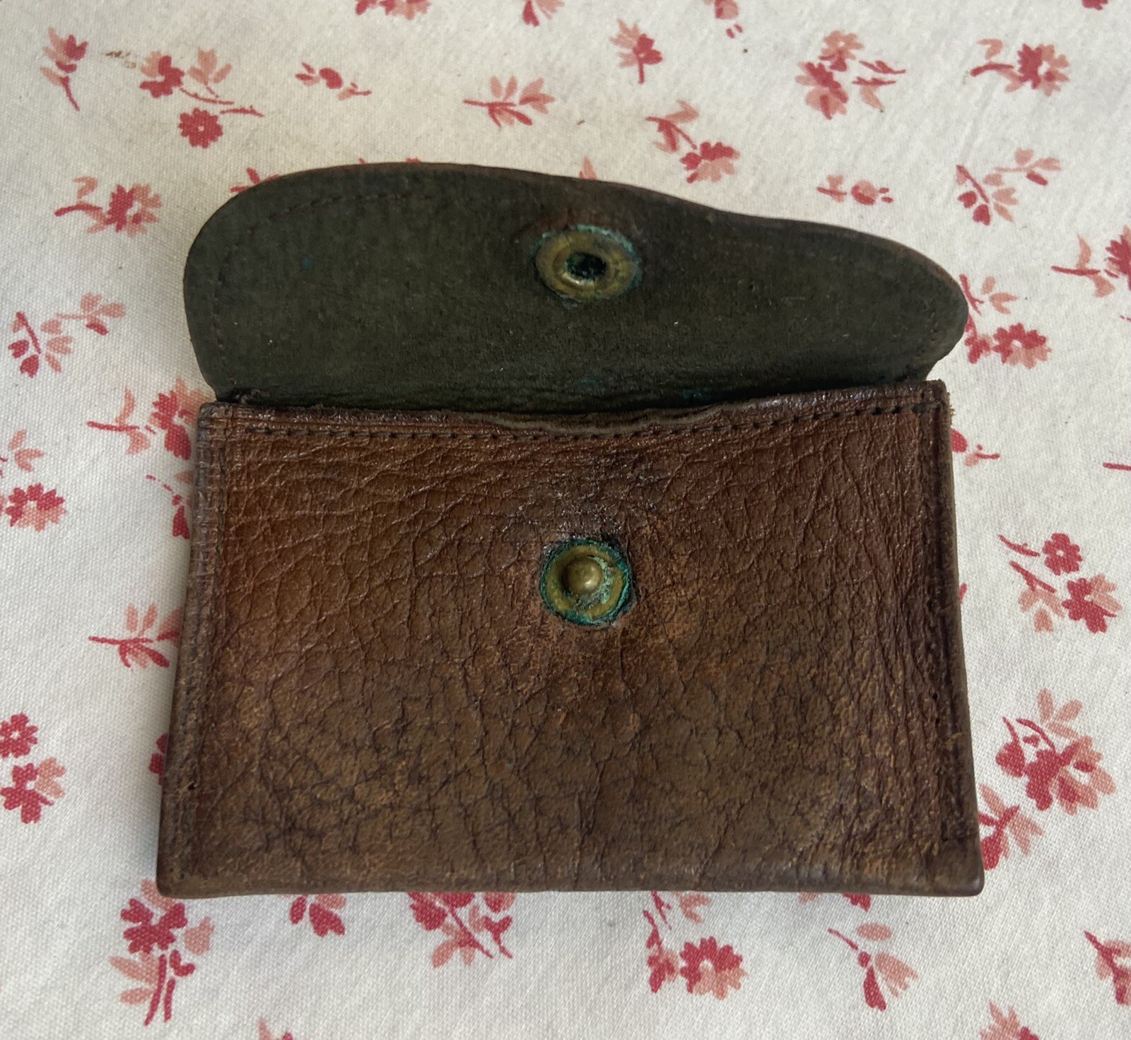 Vintage Antique Brown Leather Coin Purse Snap Closure | eBay
