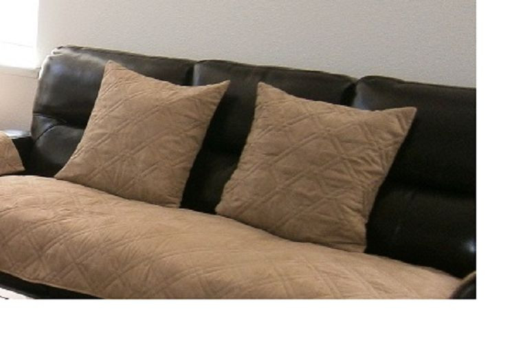 Quilted Micro Suede Custom Sectional sofa Throw Pad furniture protector ...