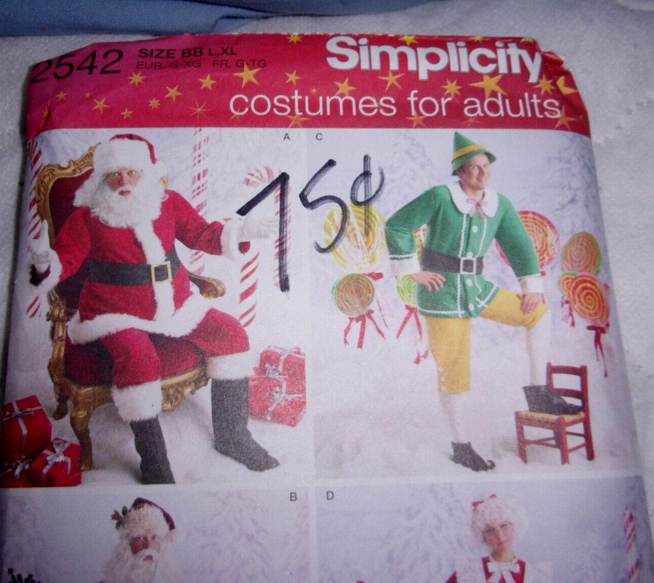 Simplicity Pattern 2542 Christmas Costumes for Adults Santa Elf Mrs ...