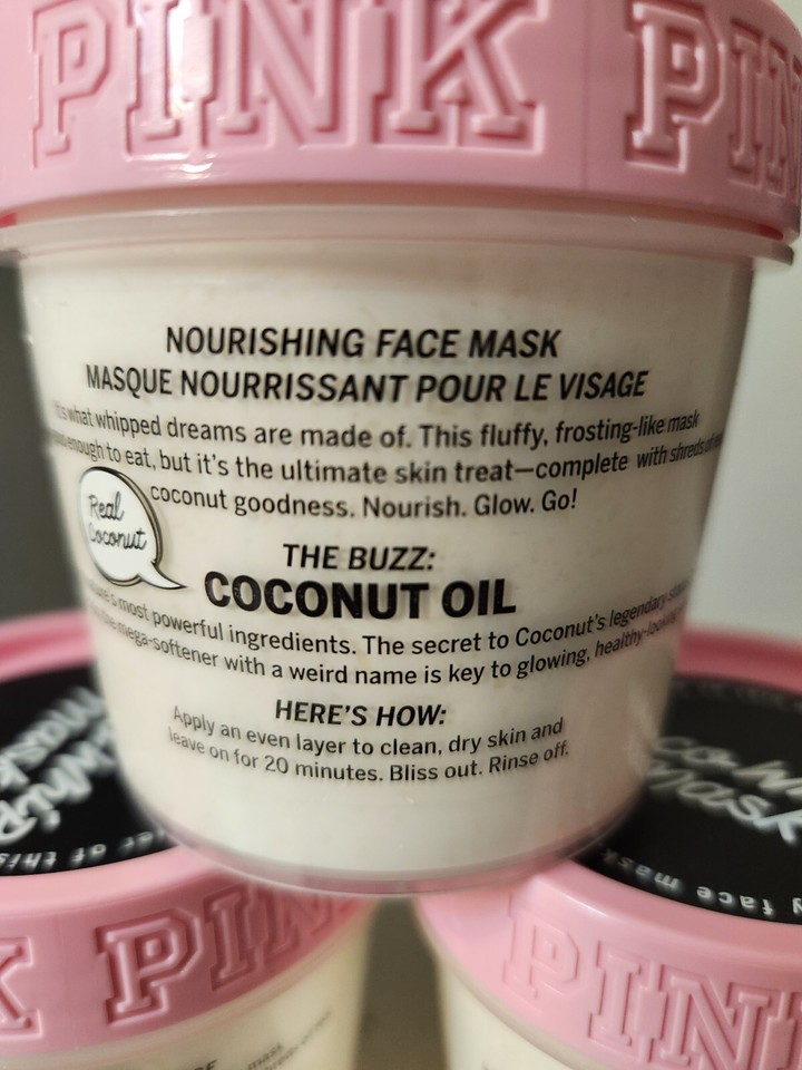 Victoria’s Secret PINK Coco Whip Mask Coconut Oil 6.5 oz Lot 3 Jars 🥥 ...