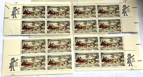 US Stamps Scott# 1551 Christmas .10 Zip Blocks Matched Set of 4 Corners ...