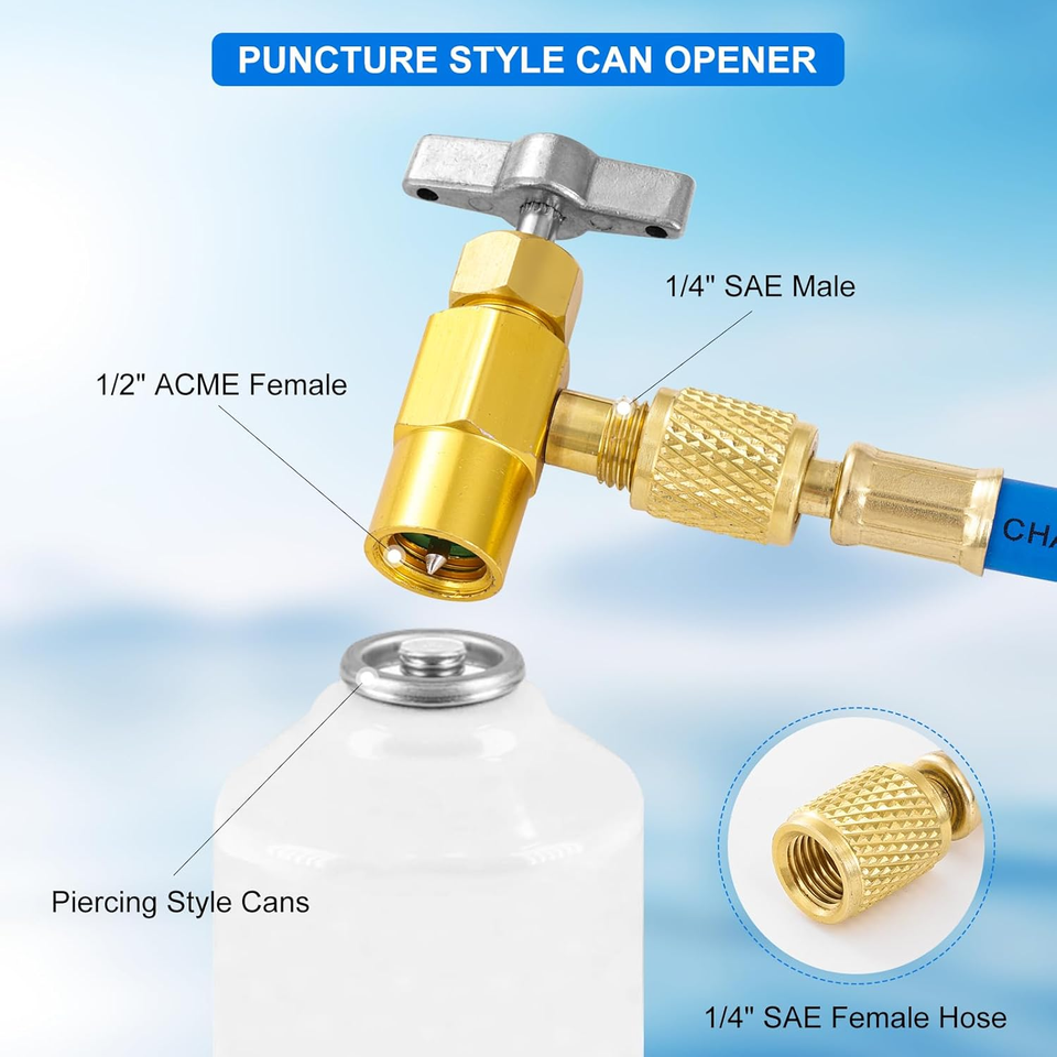 R290 and R600A Charging Manifold Hose Kit Refrigerant Recharge with ...
