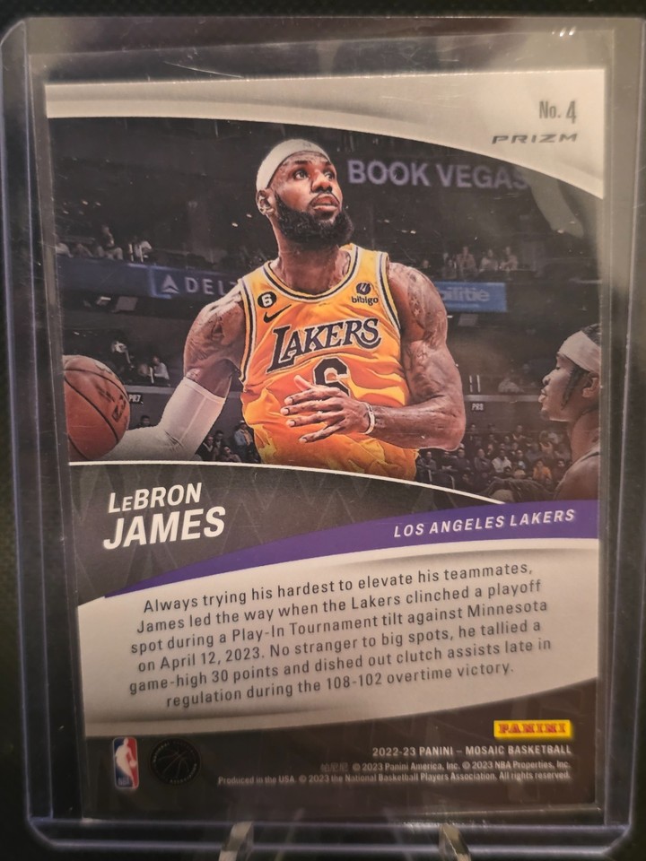 2022-23 Panini Mosaic LeBron James #4 Elevate Silver Prizm Los Angeles Lakers | eBay
