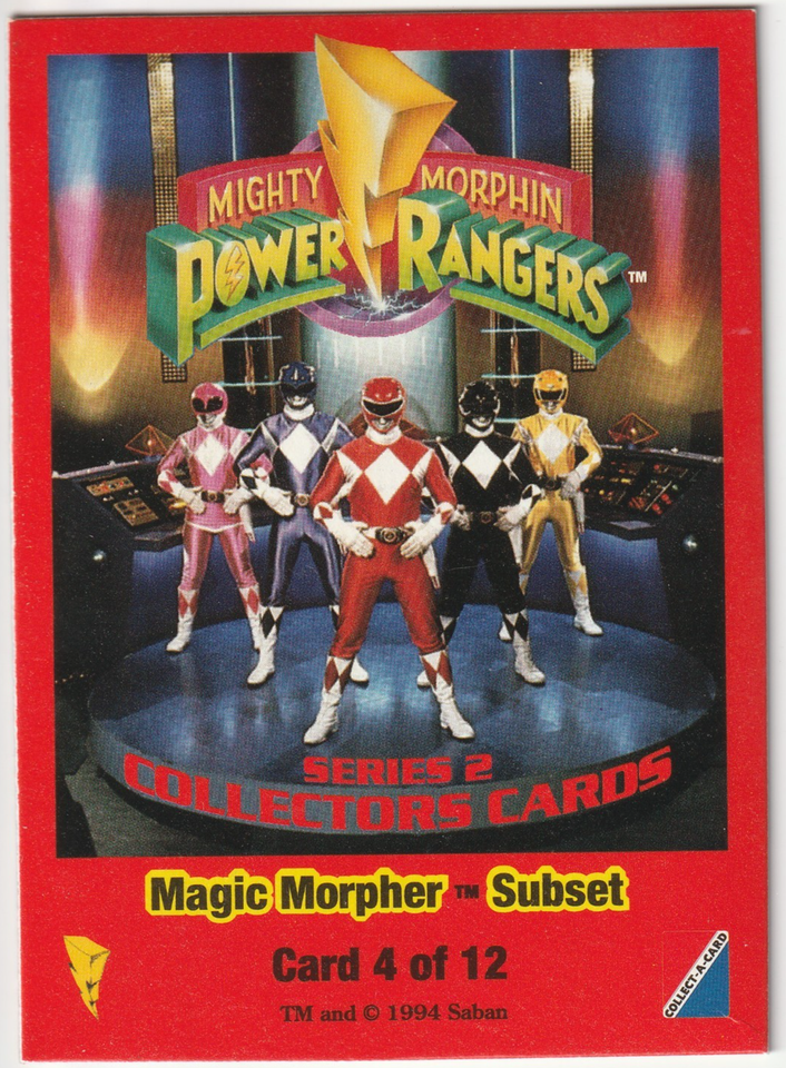 1994 MIGHTY MORPHIN POWER RANGERS SERIES 2 INSERT #4 CARD MAGIC MORPHER ...