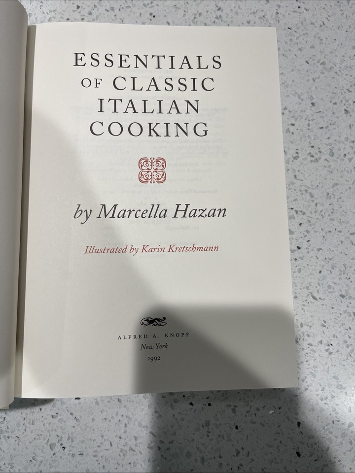 Essentials Of Classic Italian Cooking Marcella Hazan 1st US Printing ...