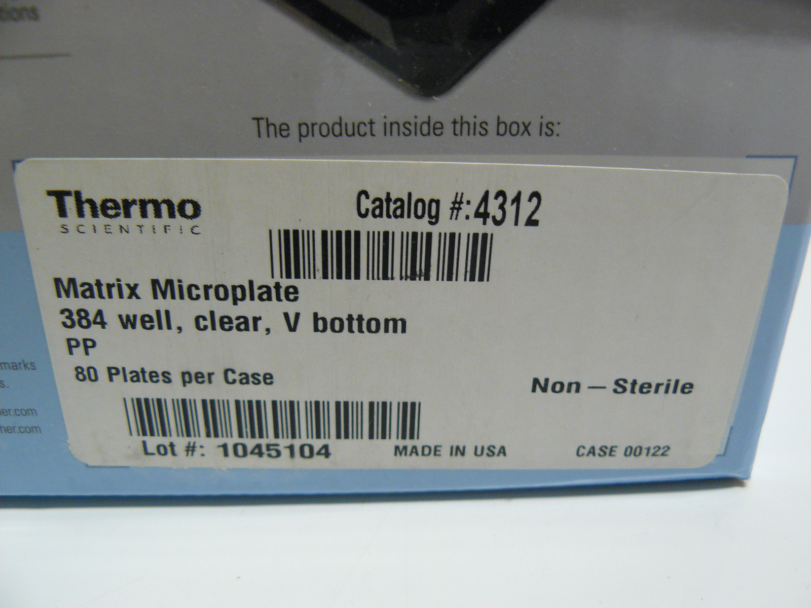 THERMO SCIENTIFIC MATRIX MICROPLATE 384-WELL CLEAR PLATES V BOTTOM (80 ...