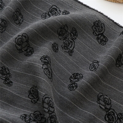 Rose Flocking Fabric Crafts Costume DIY Prob Suit Coat Dress Clothing ...