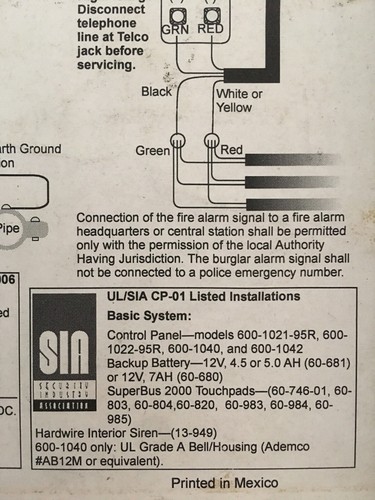 Concord 4 series system GE security panel 600-1021-95R,600-1022-95R,600 ...