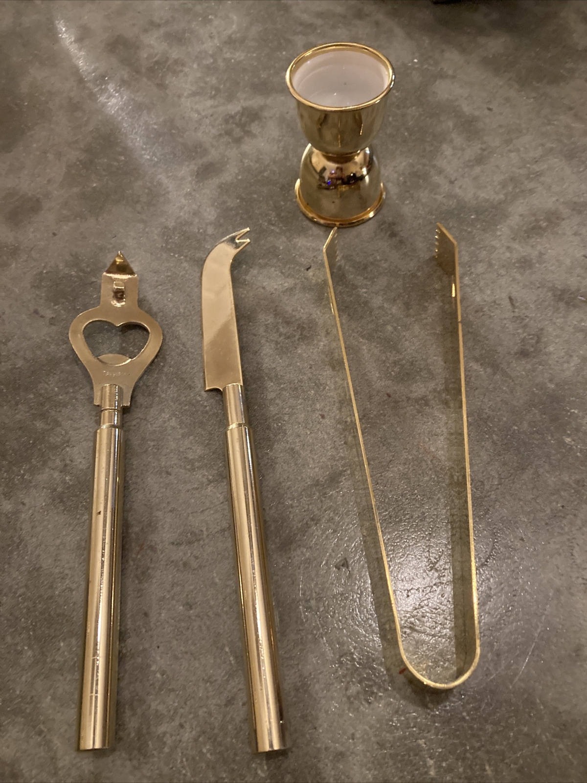 4 Piece Bar Utensils Set Gold Tone New | eBay