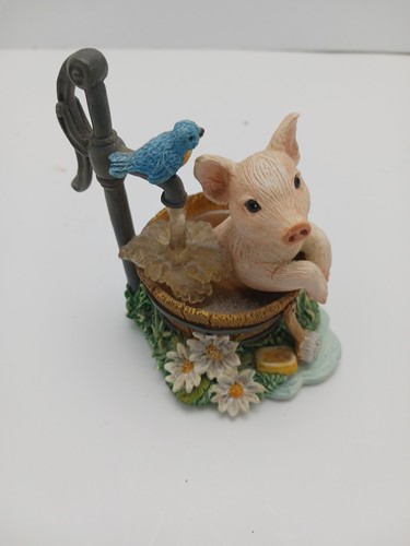 Hamilton Collection Farm Livin' Collection "Squeaky Clean" Pig & Blue ...