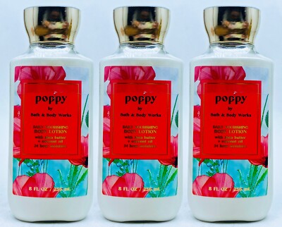 3 Bath & Body Works POPPY 24HR Moisture Body Lotion Cream 8 oz | eBay