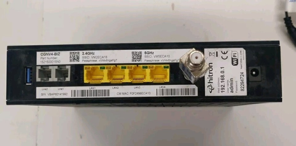Hitron Wireless Broadband Router CGNV4-BIZ | eBay