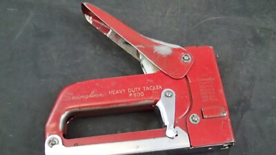 Vtg SWINGLINE #800 Heavy Duty Red Tacker Stapler Staple Gun Tool Made ...