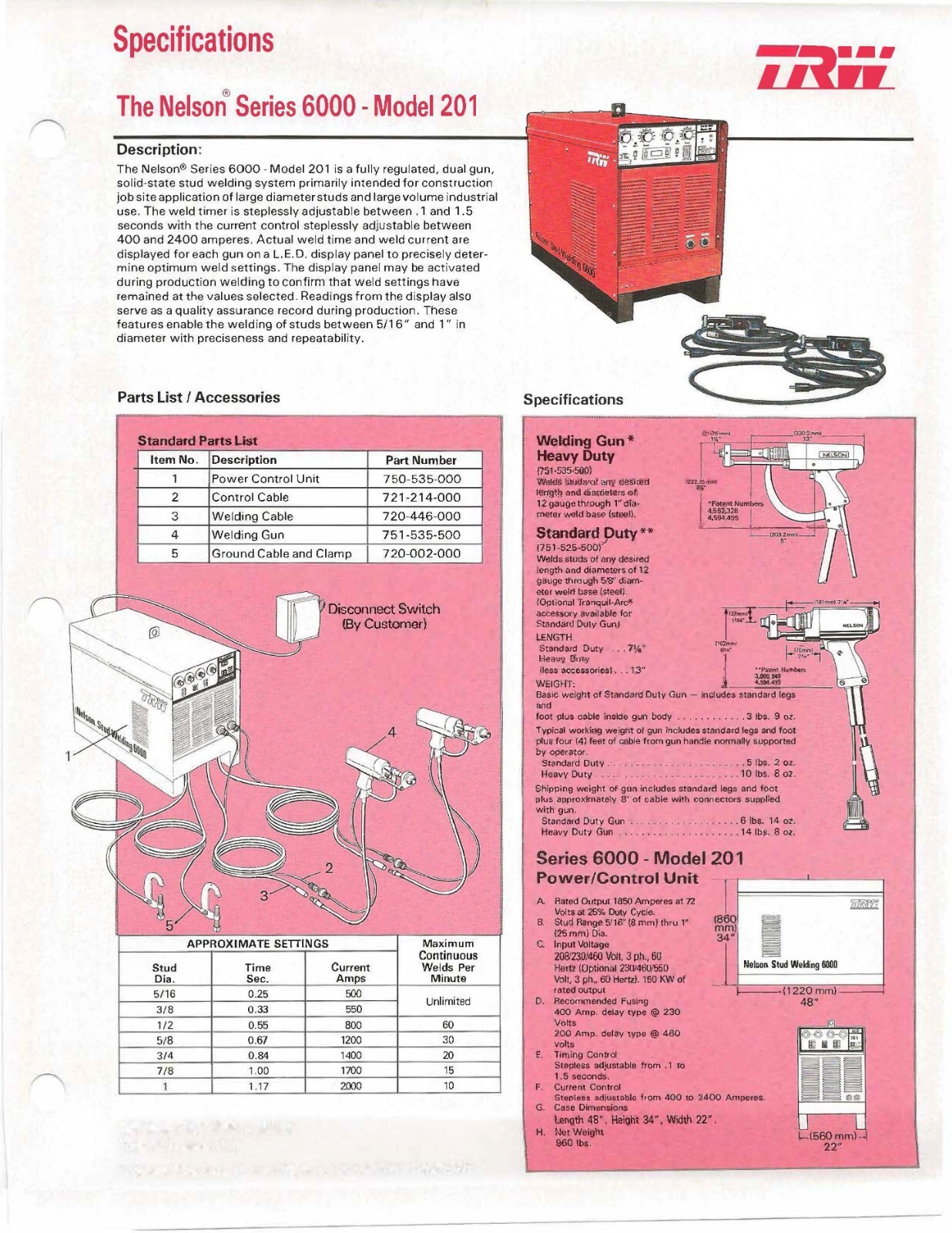 NELSON SERIES 6000 DUAL STUD WELDER | eBay