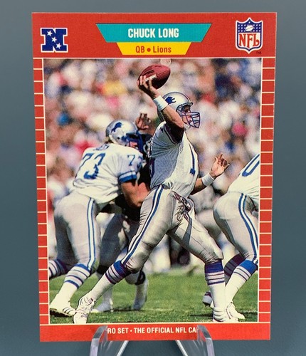 1989 NFL Pro Set Chuck Long Card #122 Detroit Lions Football ...