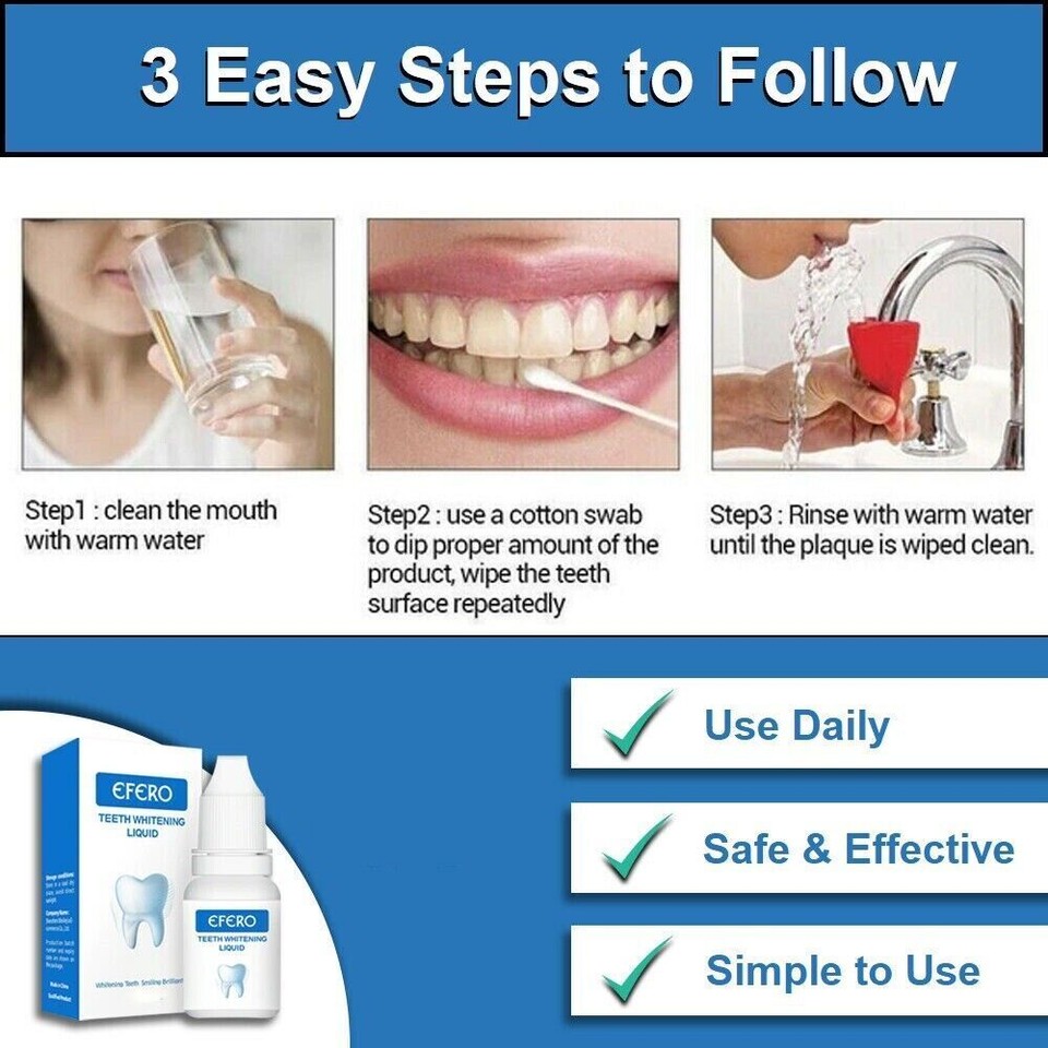 3PACK TEETH WHITENING LIQUID GEL, STAIN REMOVER TOOTH WHITENING ...
