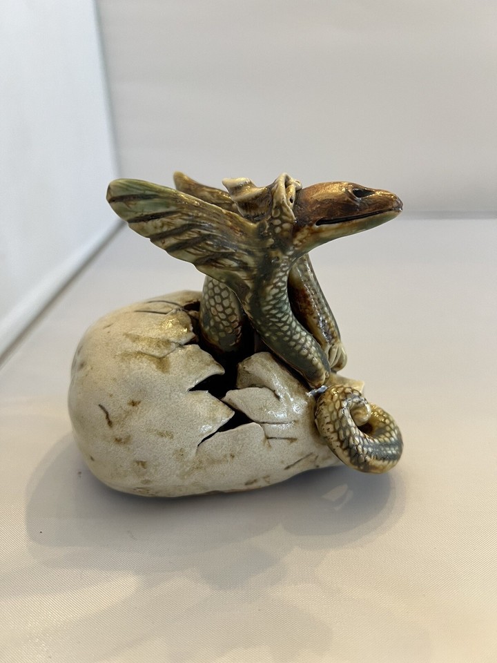 Wild Earth Lila Stuart Pottery Figure Baby Dragon Hatching From Egg ...