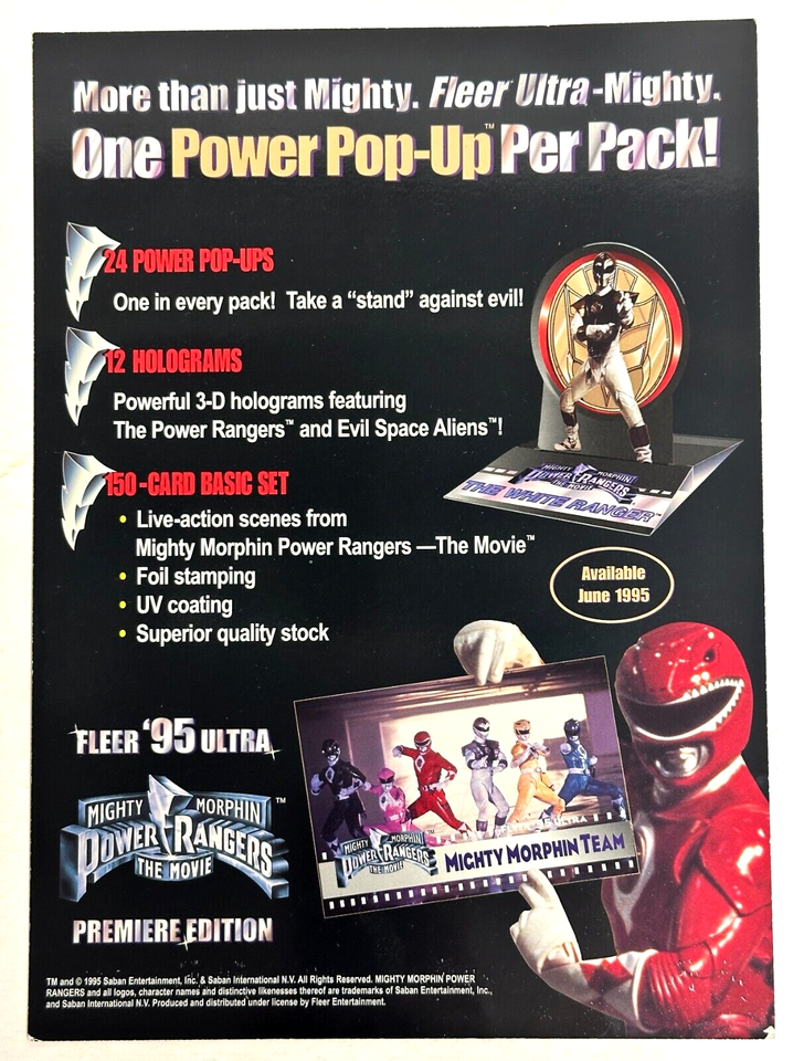 1995 Mighty Morphin Power Rangers Uncut Promo Sheet from Fleer Ultra | eBay