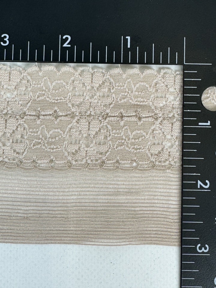 Vintage Lace Sewing Trim Scalloped Stretch Elastic Sheer Header 3" x ...