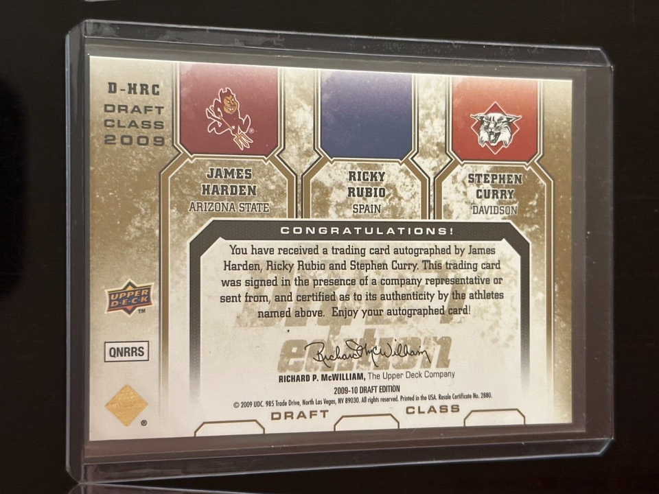 2009-10 Upper Deck Draft Stephen Curry James Harden Ricky Rubio Rookie ...