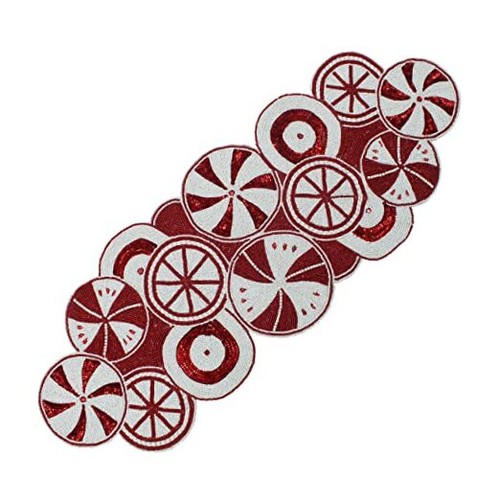 Christmas Beaded Table Runner - - Xmas Holiday Harvest Autumn Candy ...